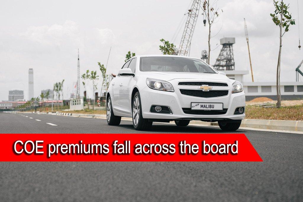 COE prices fall across the board once again after first November exercise - Sgcarmart