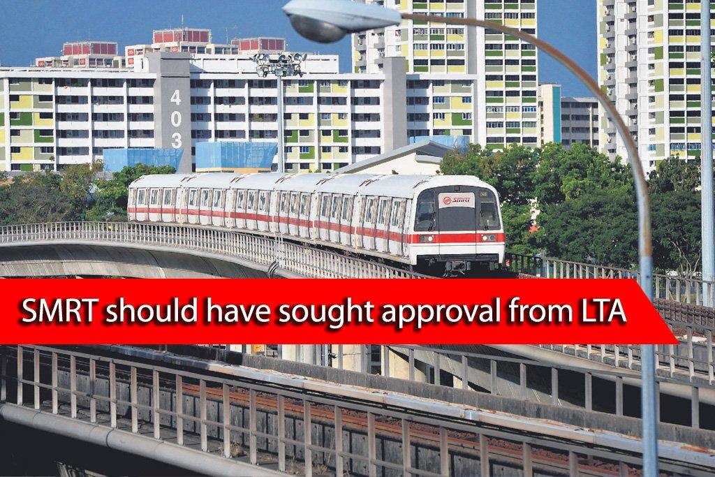 SMRT admits it should have sought LTA's approval before allowing train ...
