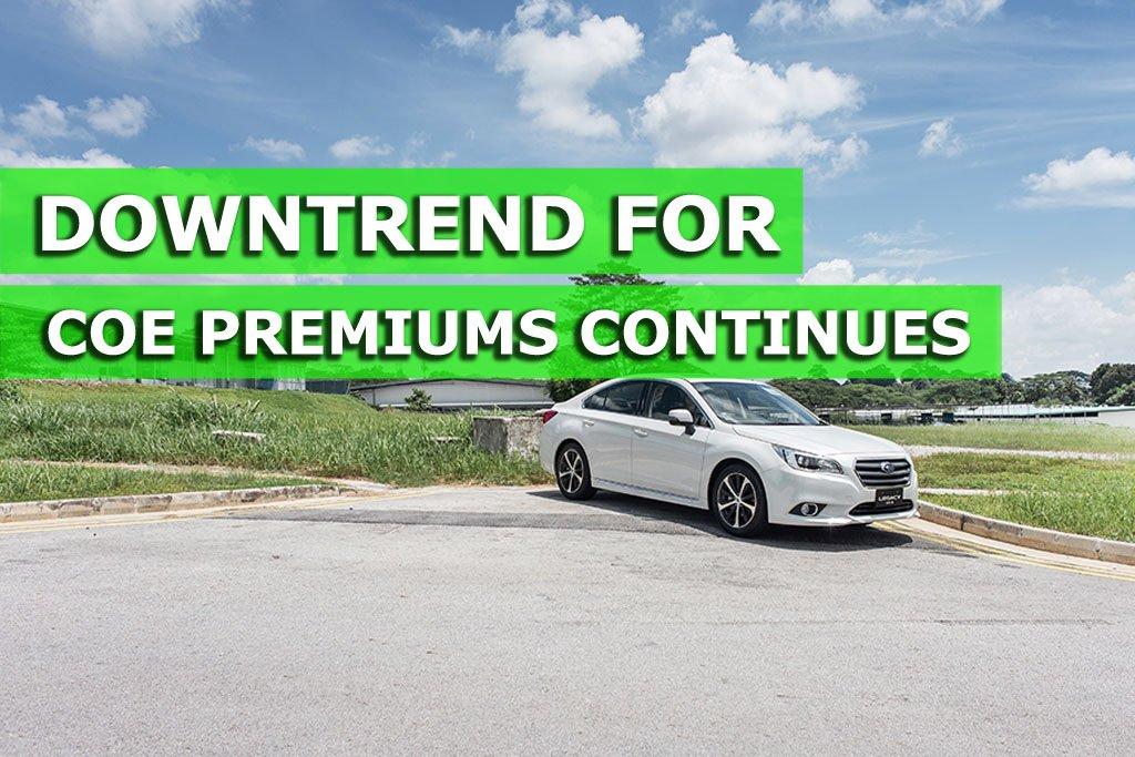 Downtrend for COE premiums continues in latest bidding exercise - Sgcarmart