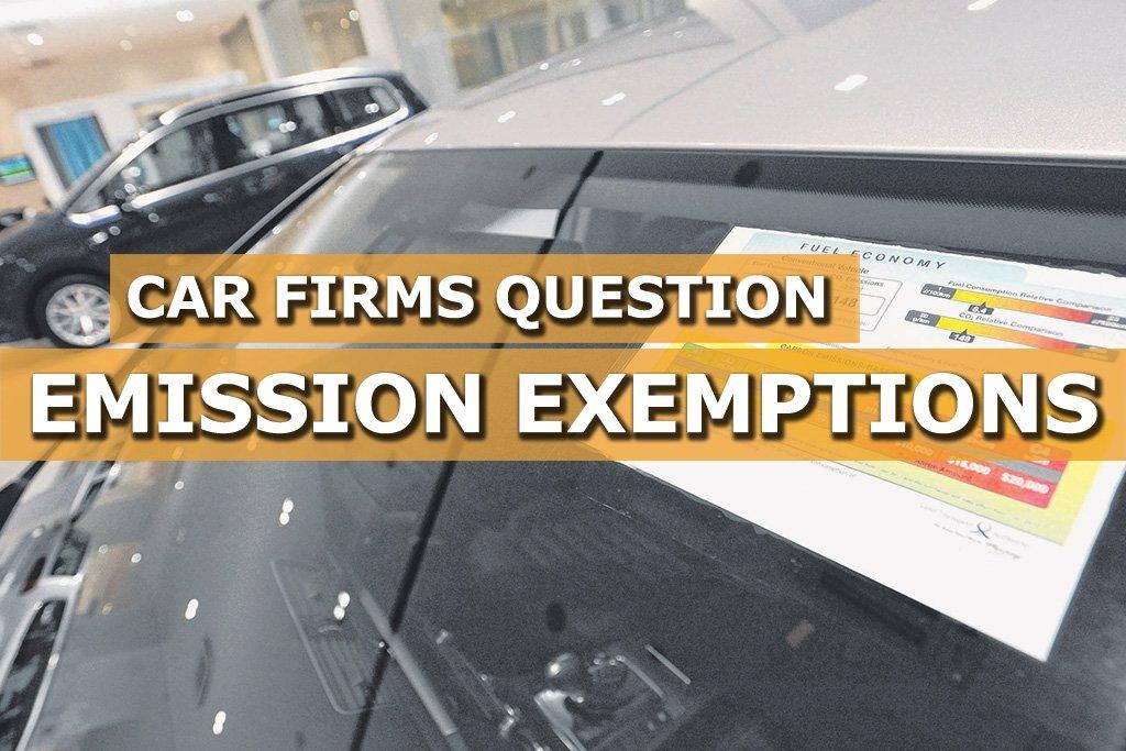 Car firms question emission exemptions - Sgcarmart
