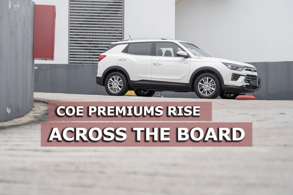 COE premiums rise to new highs across all categories - Sgcarmart